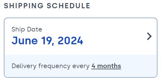 Edit Subscription Ship Date or Frequency